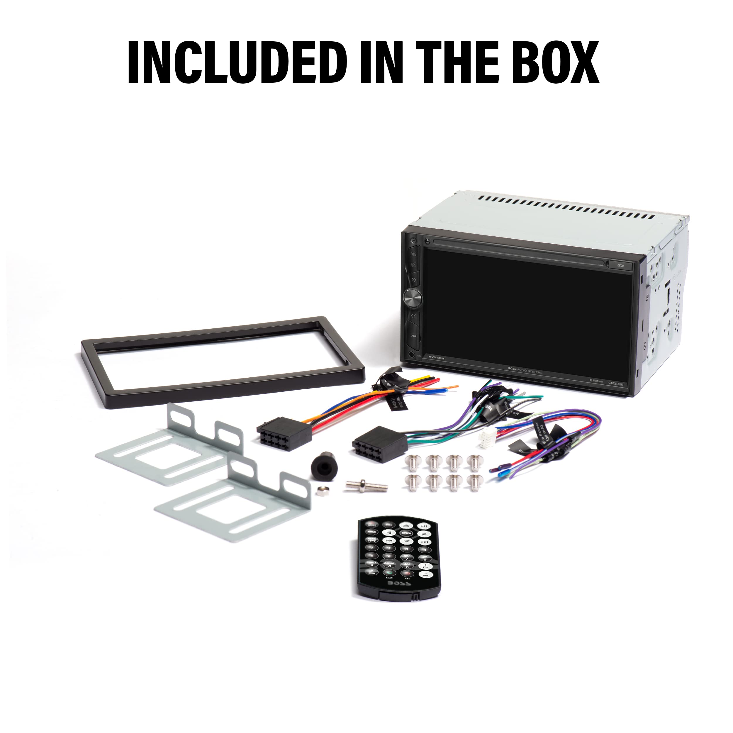 BOSS Audio Systems BV745B 6.95 Inch Touchscreen Car Stereo, A-Link Screen Mirroring, Double Din, Bluetooth Audio - Calling, Built-in Microphone, No CD/DVD, USB, SD, AUX in, AM/FM