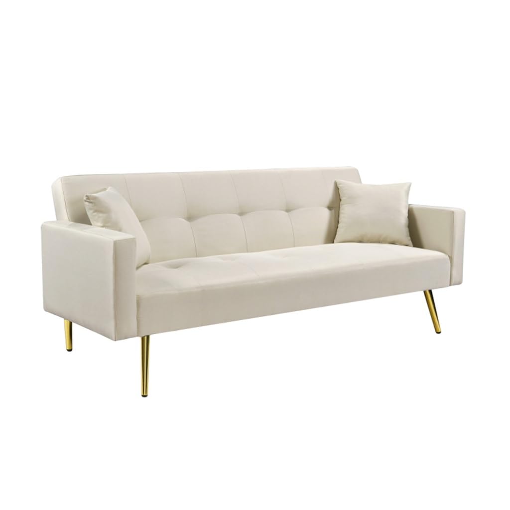 ADUH Convertible Fabric Folding Futon Sofa Bed, Sleeper Sofa Couch for Compact Living Space.