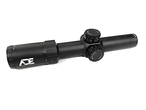 Ade Advanced Optics 1-6 x 24mm Tactical Rifle Scope Green/Red Illuminated Etched Glass Mil Dash Reticle