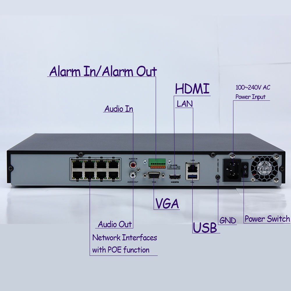 Hikvision DS-7608NI-I2/8P 8CH IP Network Video Recorder Integrated 8 POE Embedded Plug & Play 4K NVR [2016 New Model] (Renewed)