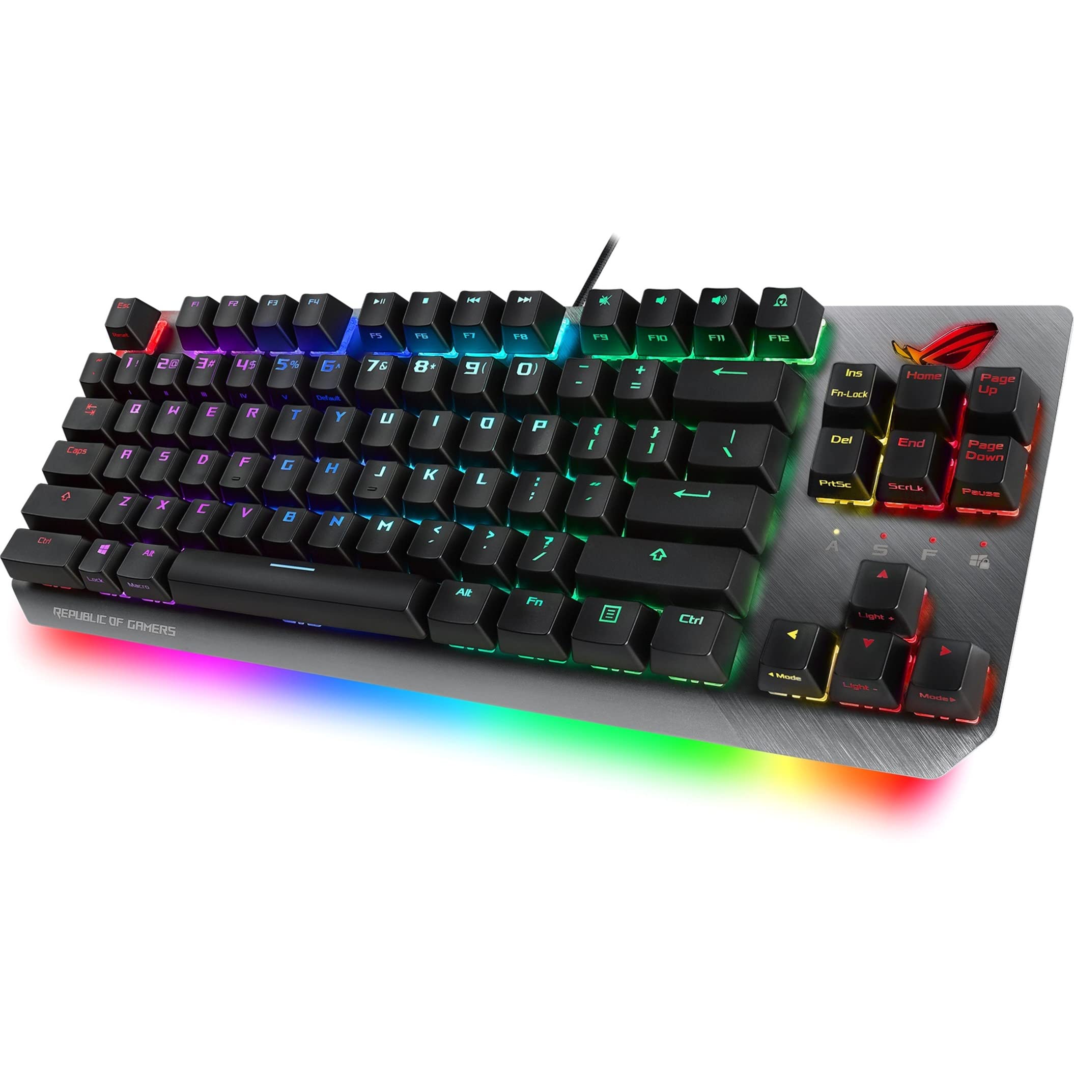 ASUS ROG Strix Scope NX TKL 80% Gaming Keyboard | ROG NX Brown Tactile Mechanical Switches, Aura Sync, Stealth Key, 2X Wider Ctrl Key, Programmable Macros, Detachable Cable (Renewed)