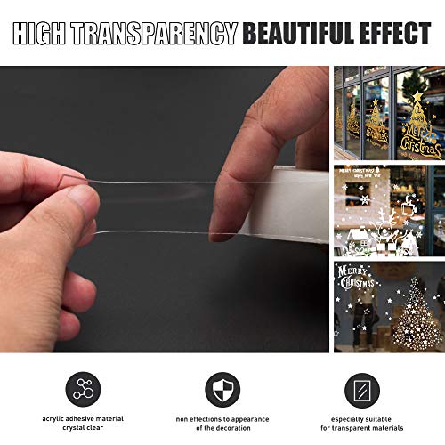 VERSAF Double Sided Adhesive Tape -1/2" 10' Arcylic Transparent Removable No Residue Double Sided Heavy Duty Mounting Tape for Home/Office/Wall Decor(Pack of 1 Roll)