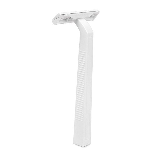 QSHAVE Men's Disposable Razor Shaver with Double Layer Blade, 10 Count (White)