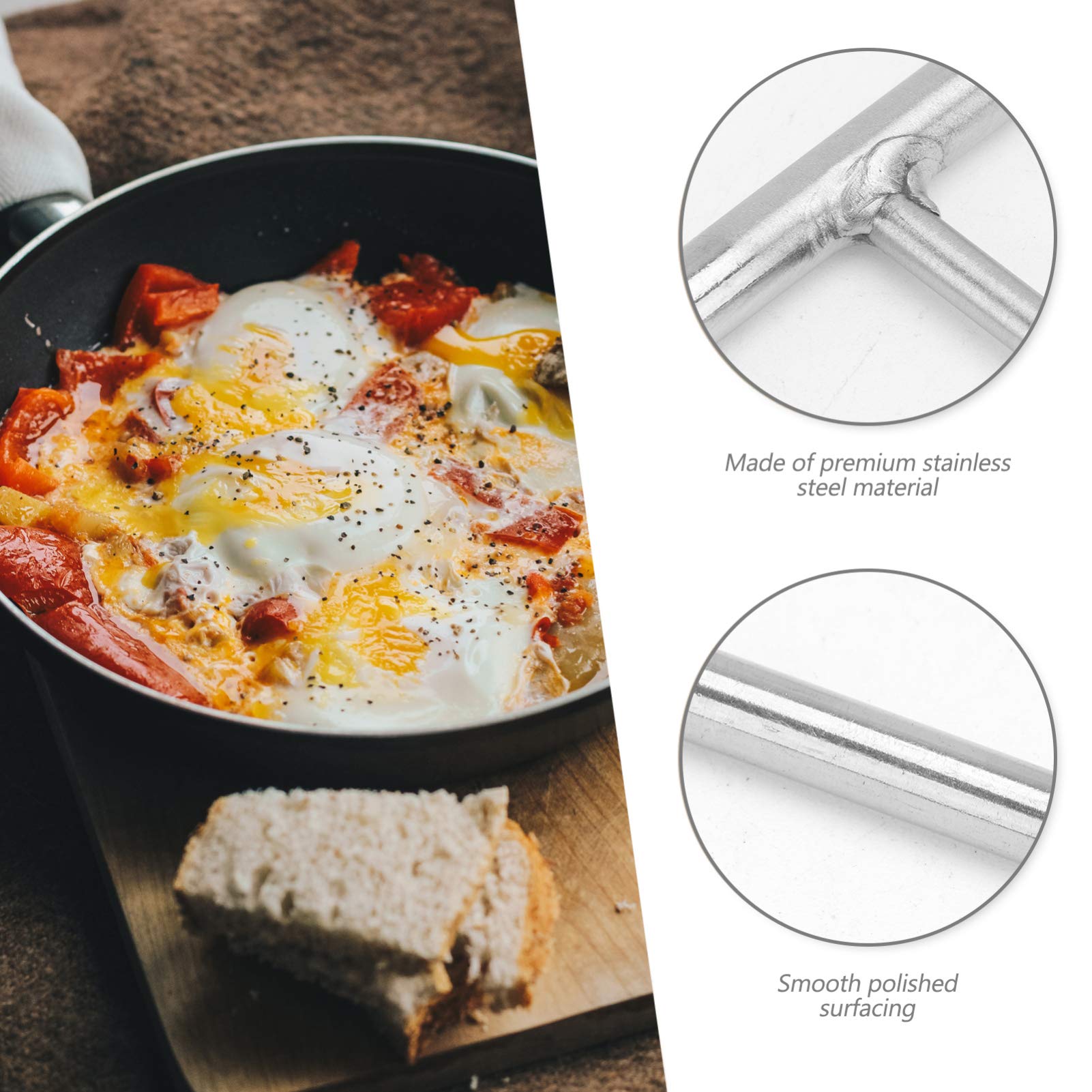 DOITOOL Crepe Pan Nonstick Stainless Steel Crepe Spreader T Shape Pancake Crepe Maker Batter Scraper Tool Dough Distributor Rake Baking Spatulas Sticks Kitchen Tools L Batter Spreader