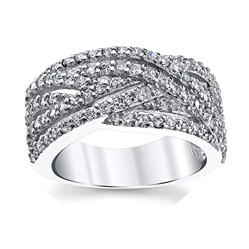 925 Sterling Silver Cubic Zirconia CZ Right Hand Ring Band Size 7