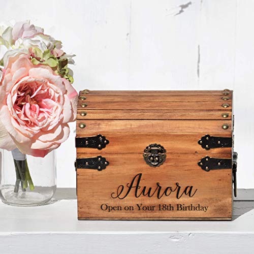 Baby Time Capsule 1st Birthday Container Newborn Keepsake Box Personalized for Boy or Girl Memory Box Boho Shower Gift for Mom Custom Engraved Treasure Chest