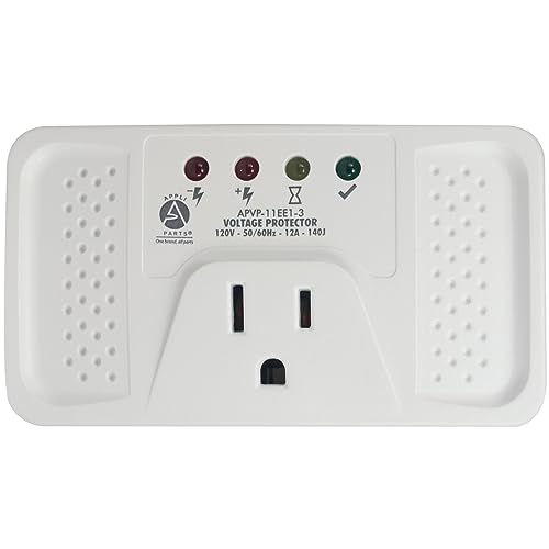 Appli Parts Voltage Surge Protector for Refrigerators 120V 50-60 Hz 12A 140 joules regulator with time delay works with all electronic appliance brands APVP-11EE1-3