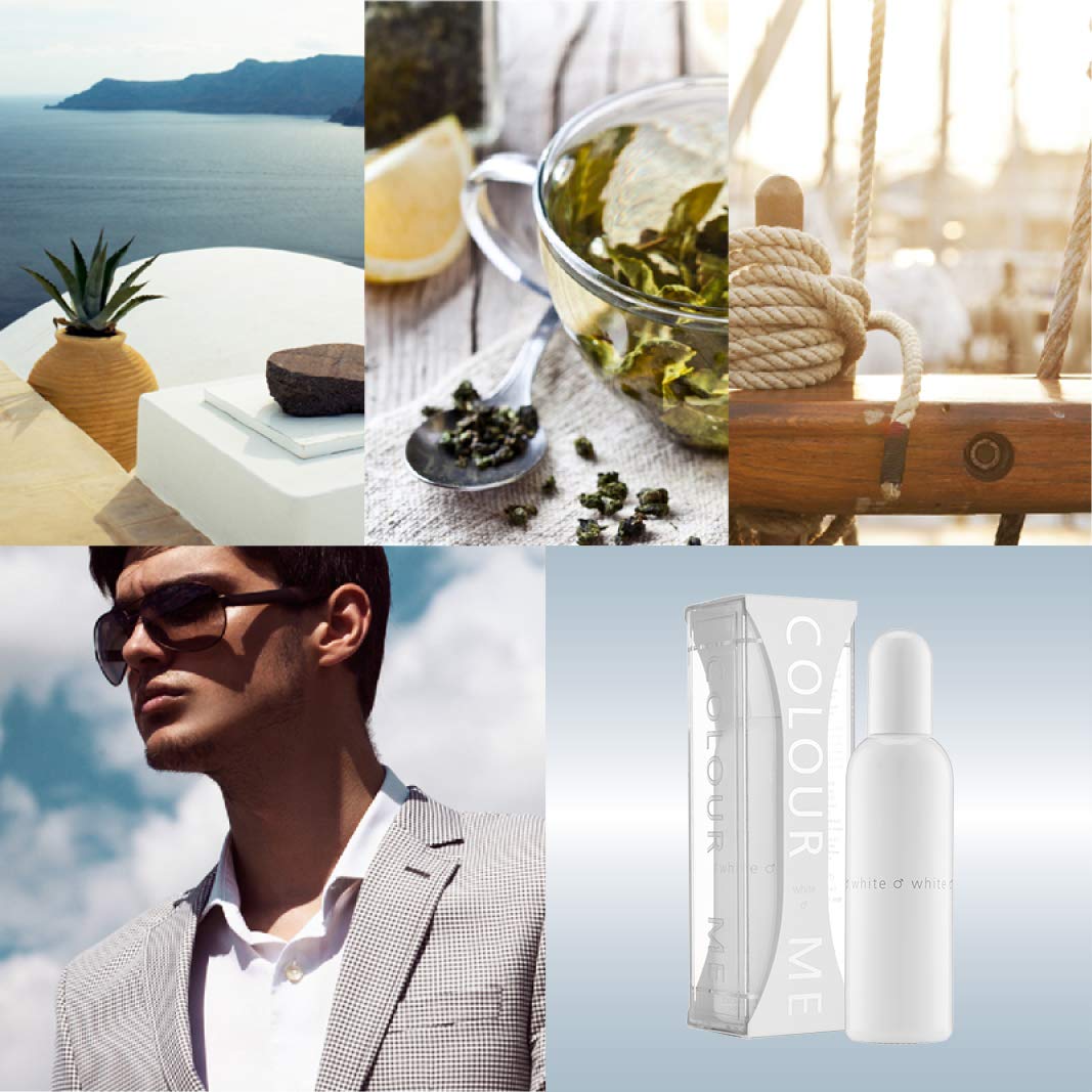 Colour Me White by Milton-Lloyd - Perfume for Men - Aromatic Fougere Scent - Opens with Bergamot, Orange, and Neroli - Blended with Cedar, Patchouli, and Musk - Modern Fragrance - 3 oz EDP Spray