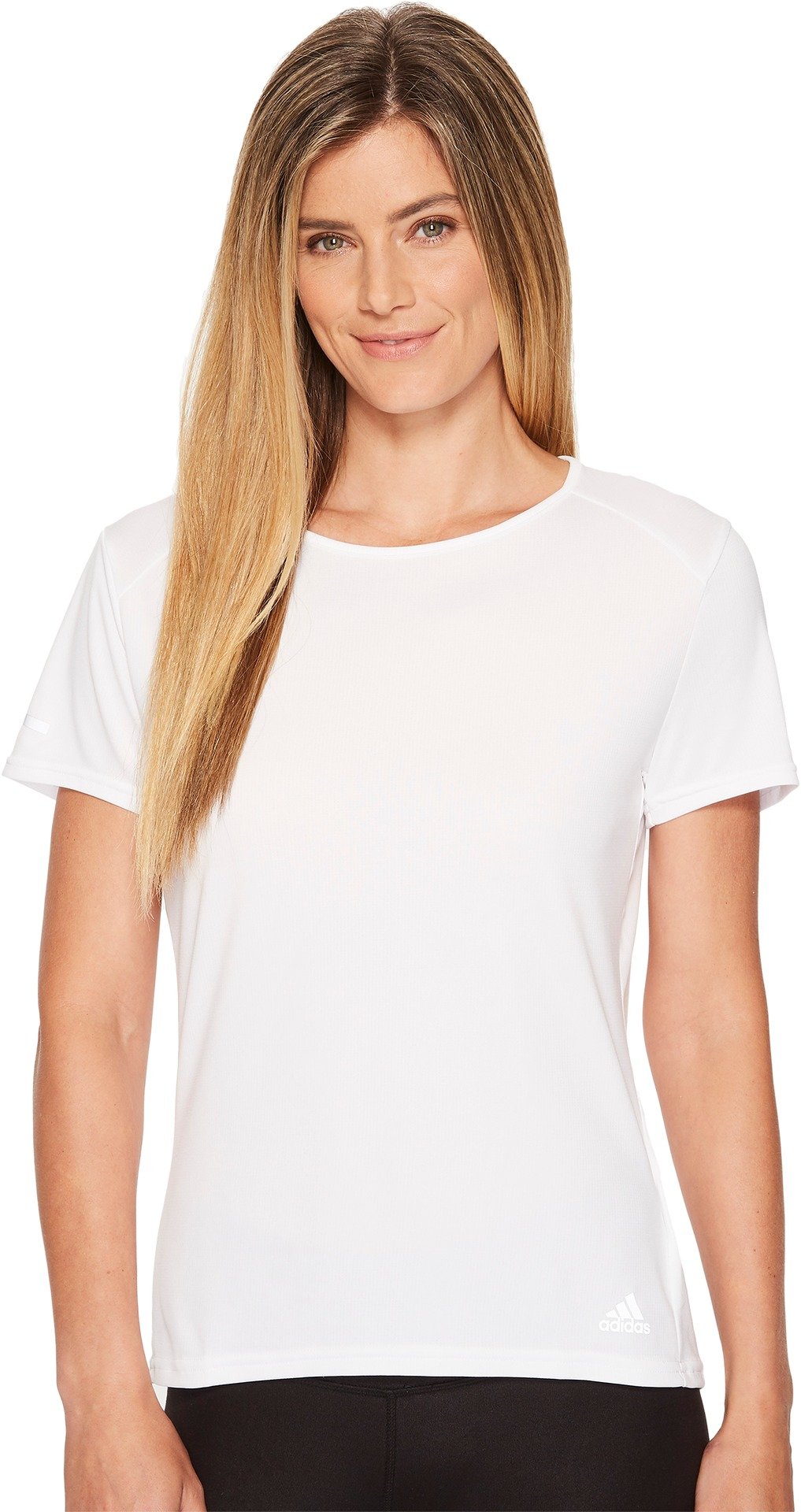 adidas Women's Running Short Sleeve Tee,White,X-Small