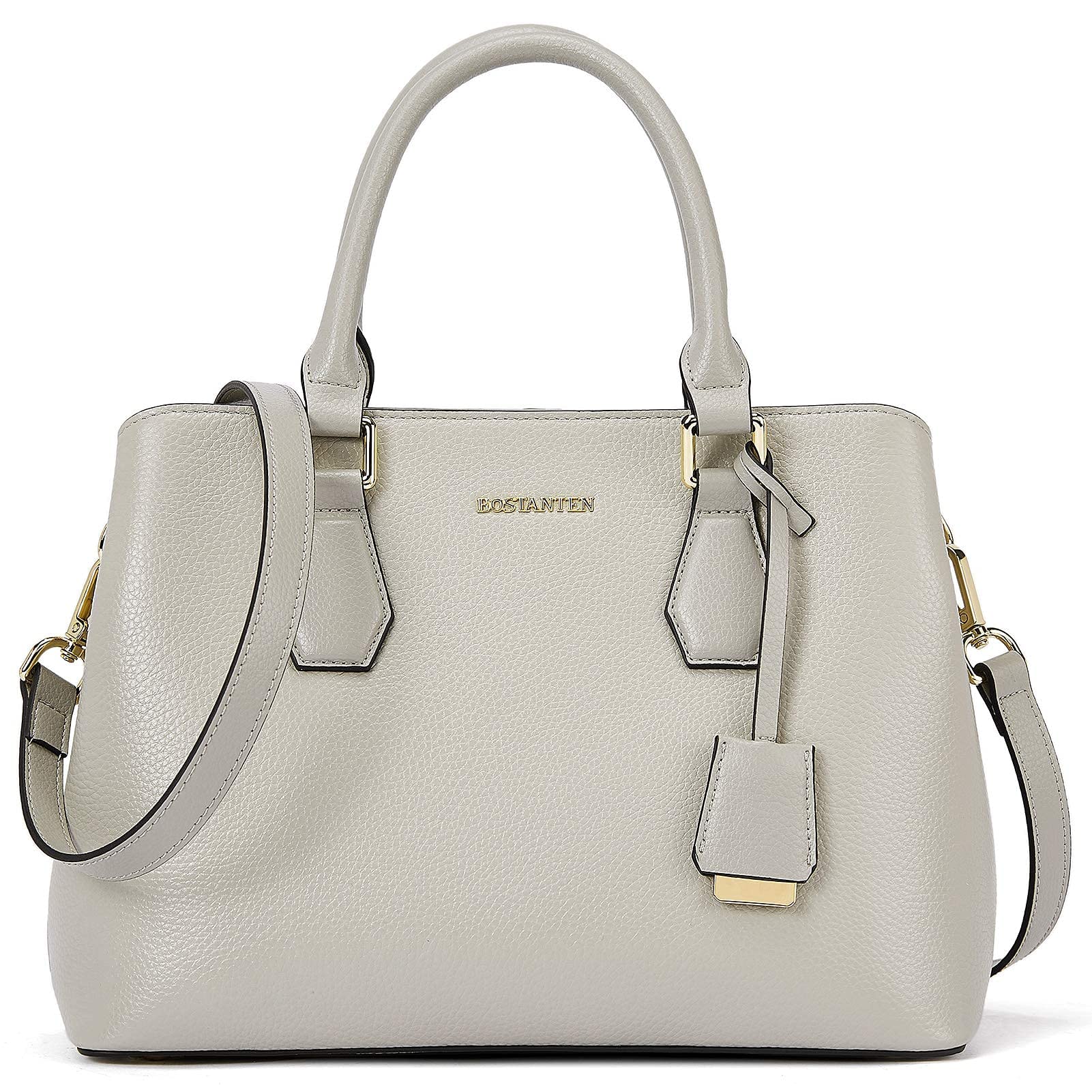 BOSTANTEN Women Leather Handbag Designer Satchel Shoulder Tote Bags Bundle with Women Leather Wallet RFID Blocking Small Bifold Wallet with ID Window