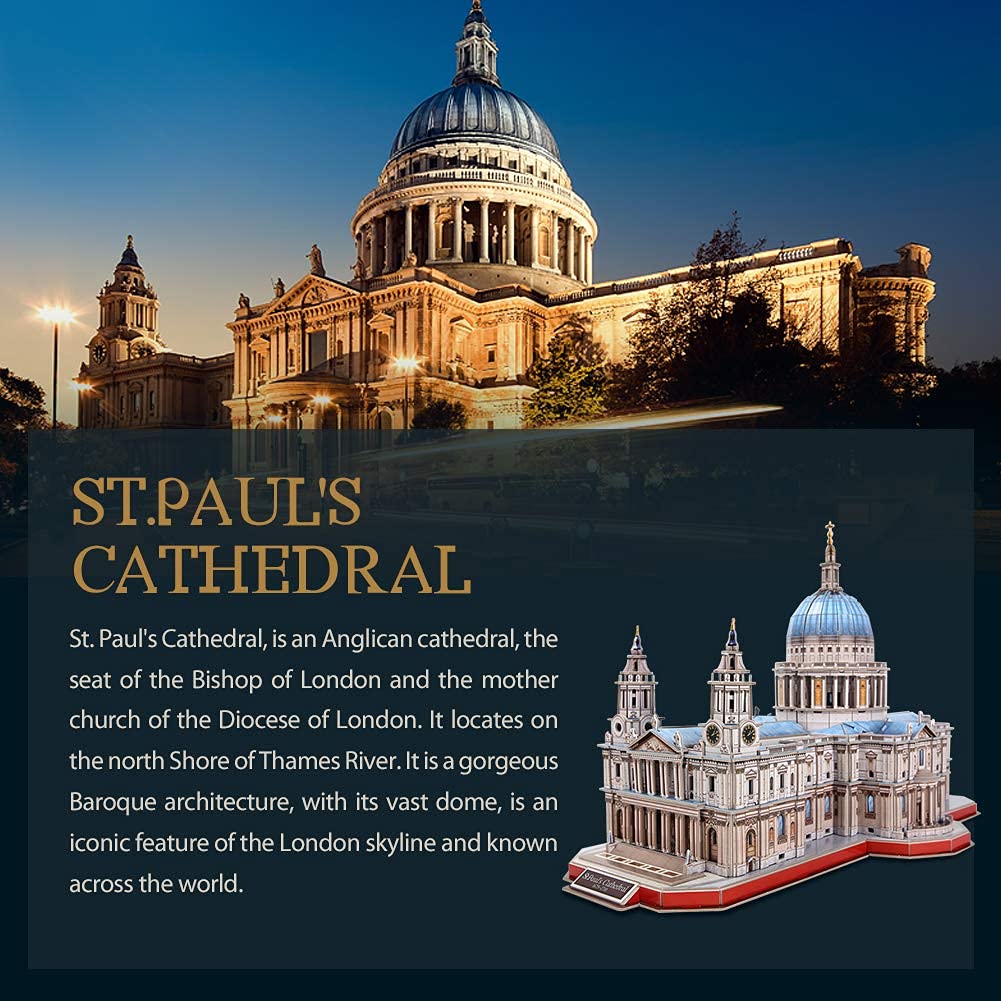 CubicFun 3D Puzzle for Adults Moveable Notre Dame de Paris Church Model Kits Large Challenge French Cathedral Brain Teaser Architecture Building, 293 Pieces Christmas Decorations