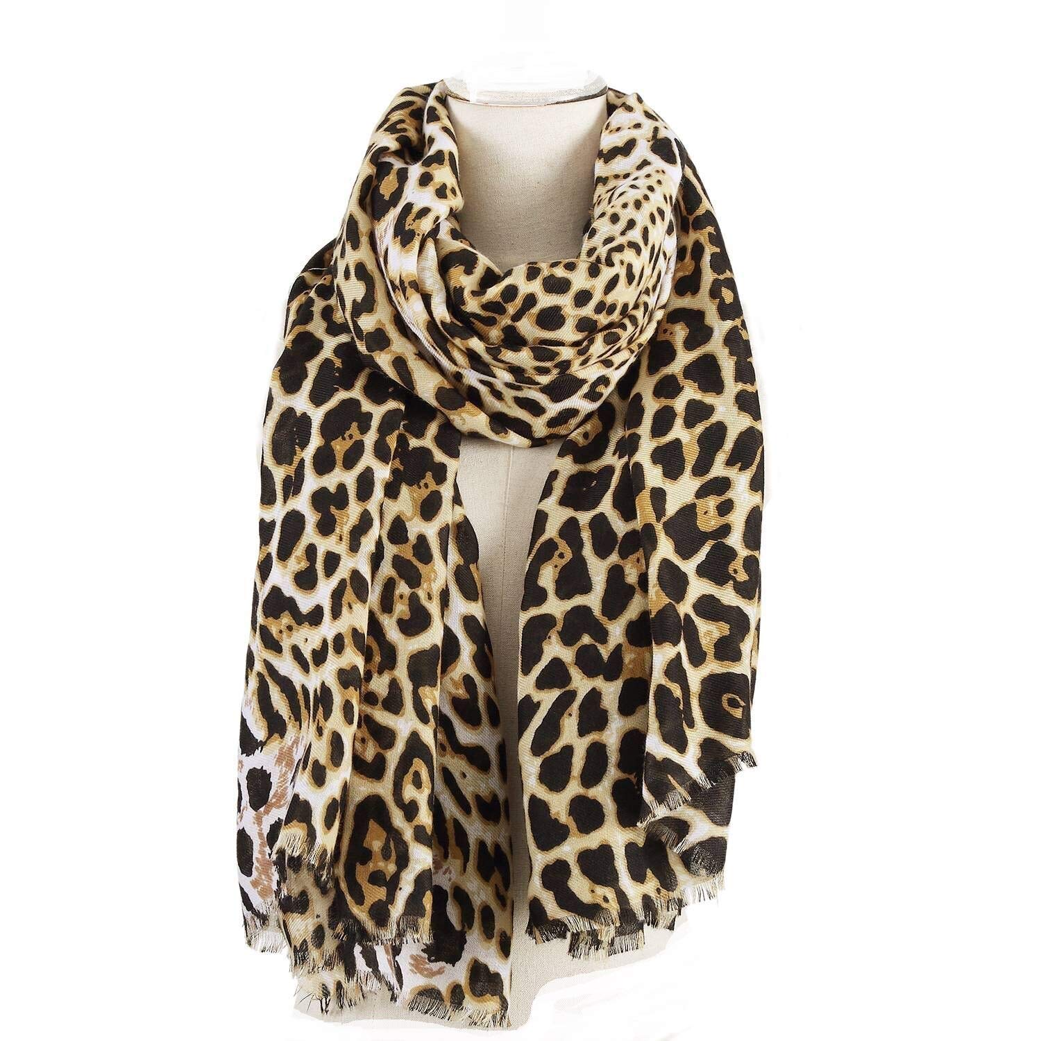 AIWANK Womens Leopard Print Scarf Large Blanket Wrap Shawl Cheetah Scarves Mother's Day Gift