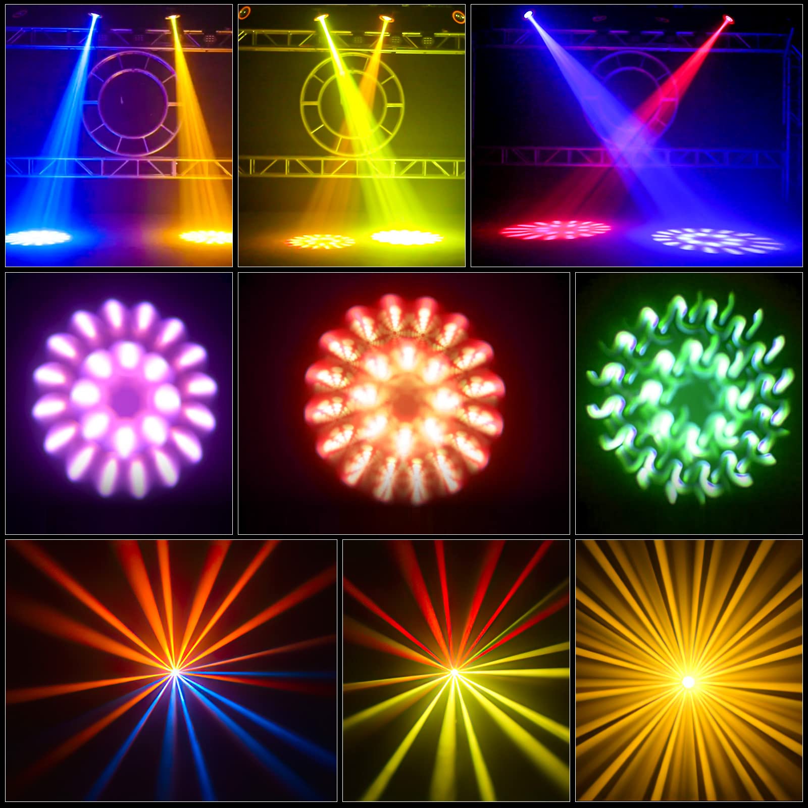 7R 230W Beam Sharpy Moving Head Light - 17 Gobos RGBW Beam Lights - 14 Colors Led Moving Head Light Dj Lights - 16CH DMX512 Sound Control for Church Wedding Disco Party