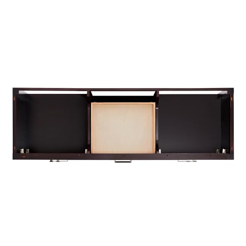 ARIEL Bath Vanity Base Cabinet 66" Inch in Espresso, Dual Sink Configuration, 4 Soft Closing Doors, 6 Full Extension Dovetail Drawers, Brushed Nickel