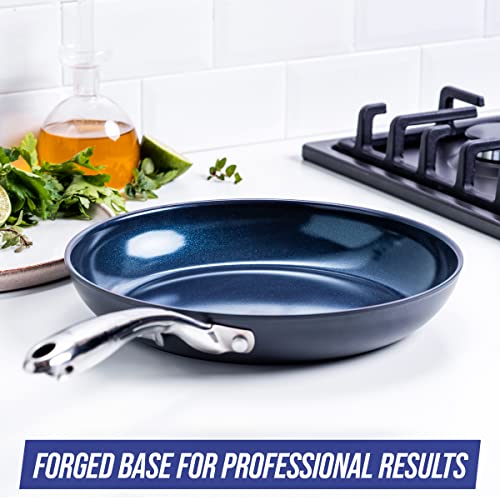 Blue Diamond Cookware Hard Anodized Ceramic Nonstick, 10 Piece Cookware Pots and Pans Set, PFAS-Free, Dishwasher Safe, Oven Safe, Grey