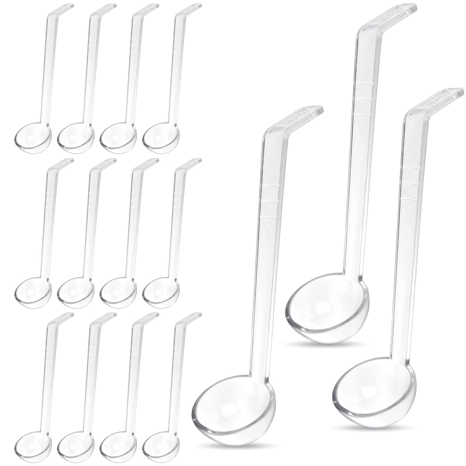 Aemygo 15 Pcs Clear Small Ladle 1 oz Gravy Ladle with Long Handle 7.9 Inch Acrylic Plastic Dressing Ladles for Serving Punch Bowl, Fruit Juices, Sauces and Toppings