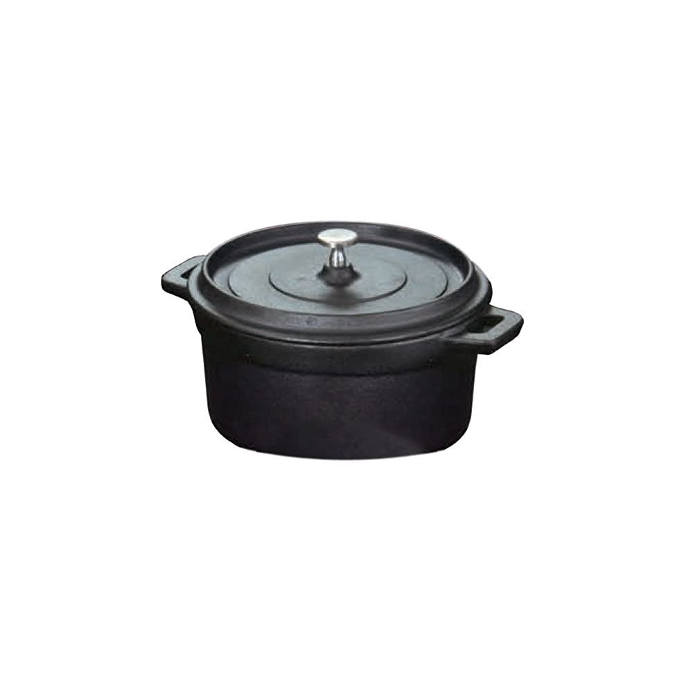 American Metalcraft CIPR5526 Cast Iron Round Casseroles and Pots, 7.6" Length x 3.5" Width, Black