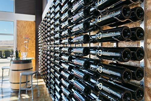VintageView W Series Wine Rack 3 - Single Depth, Metal Wall Mounted Wine Rack - Modern, Easy Access Wine Storage - Space Saving Wine Rack with 9 Bottle Storage Capacity - (Chrome Luxe)