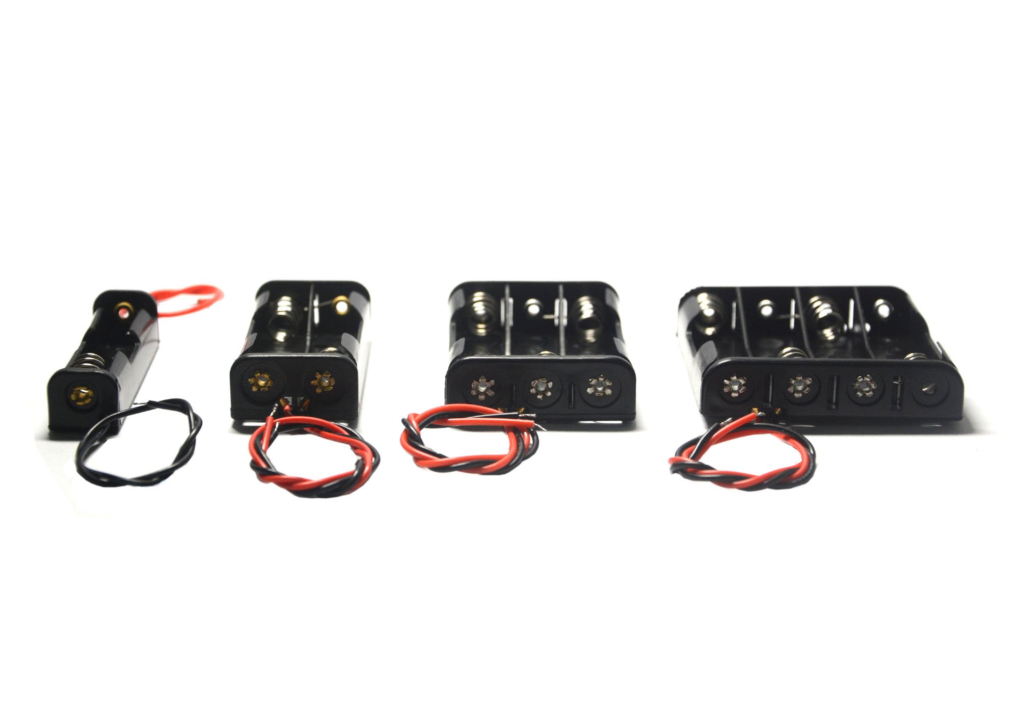 LAMPVPATH (Pack of 8) AAA Battery Holder Bundle 2Pcs Single AAA Battery Holder, 2Pcs 2X 1.5V 2 AAA Battery Holder, 2Pcs 3 AAA Battery Holder with Wires, 2Pcs 4X 1.5V 4 AAA Battery Holder with Leads