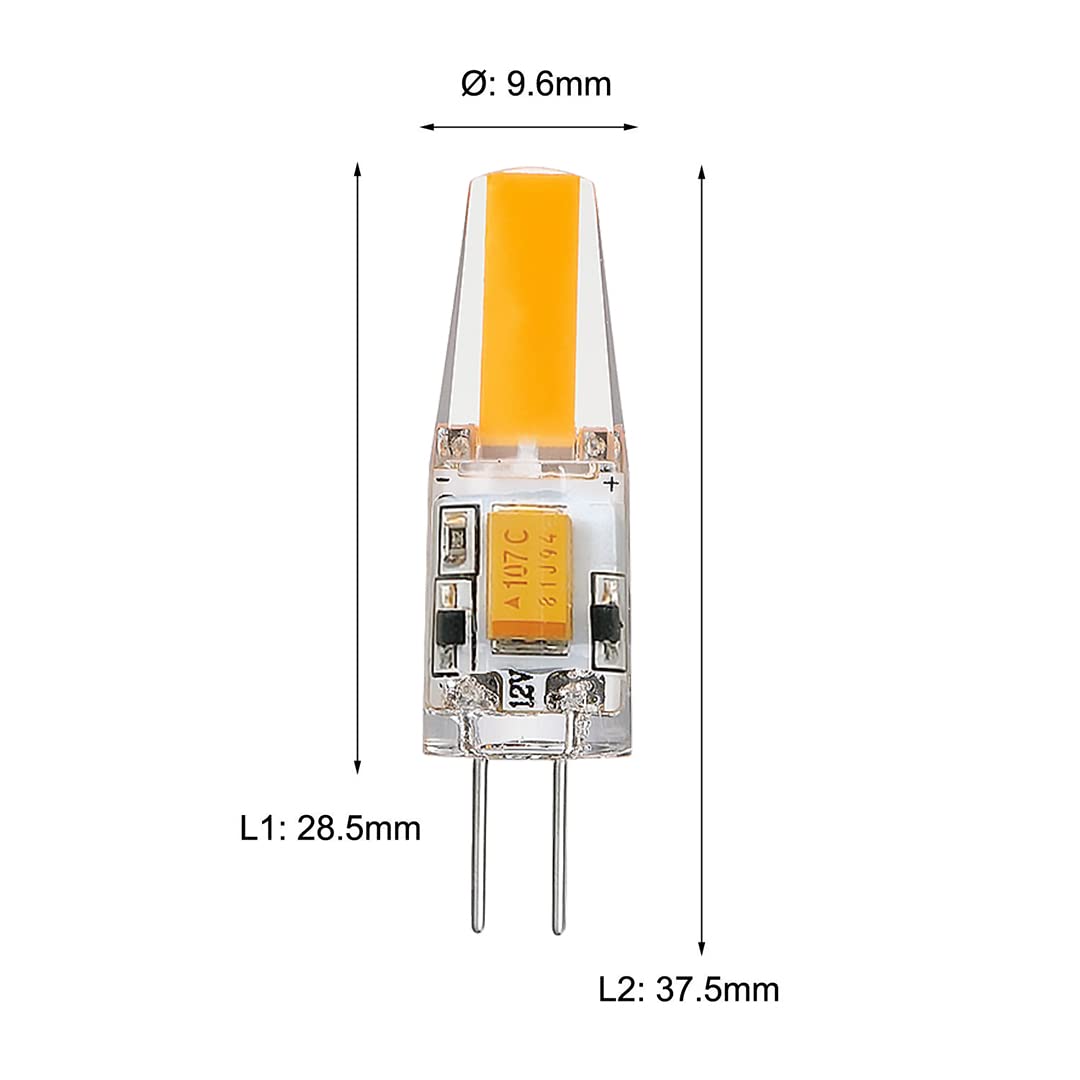 DA DANG JIA 4pcs G4 Light Bulbs 1.5W AC/DC 12V 10W-30W T3 Halogen Bulb Replacement Landscape Bulbs Warm White 2700K, Dimmable, JC G4 Bi Pin Bulb