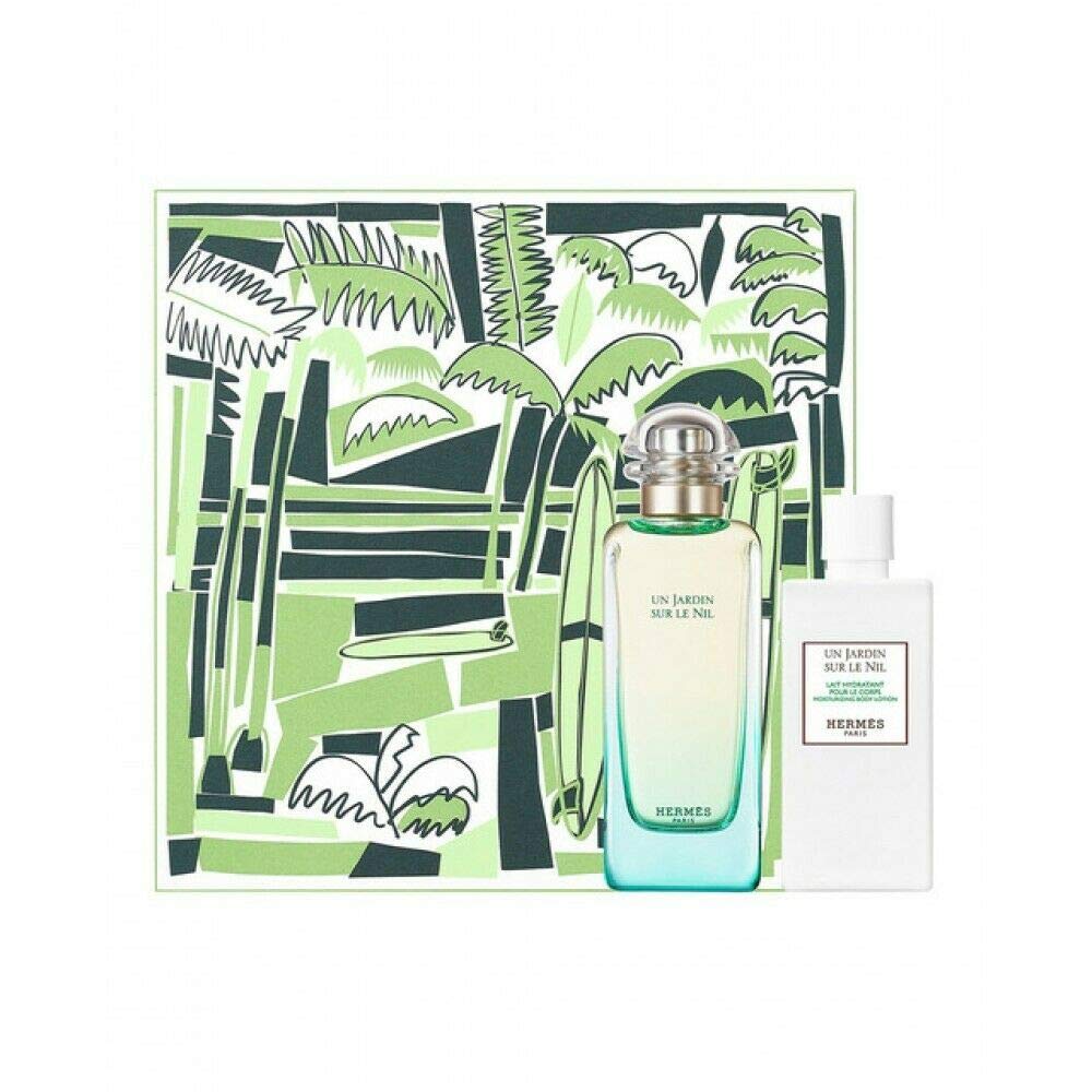 Hermes Un Jardin Sur Le Nil for Women 2 Piece Set (3.4 Oz Eau de toilette spray + 2.7 Oz Moisturizing Body lotion)