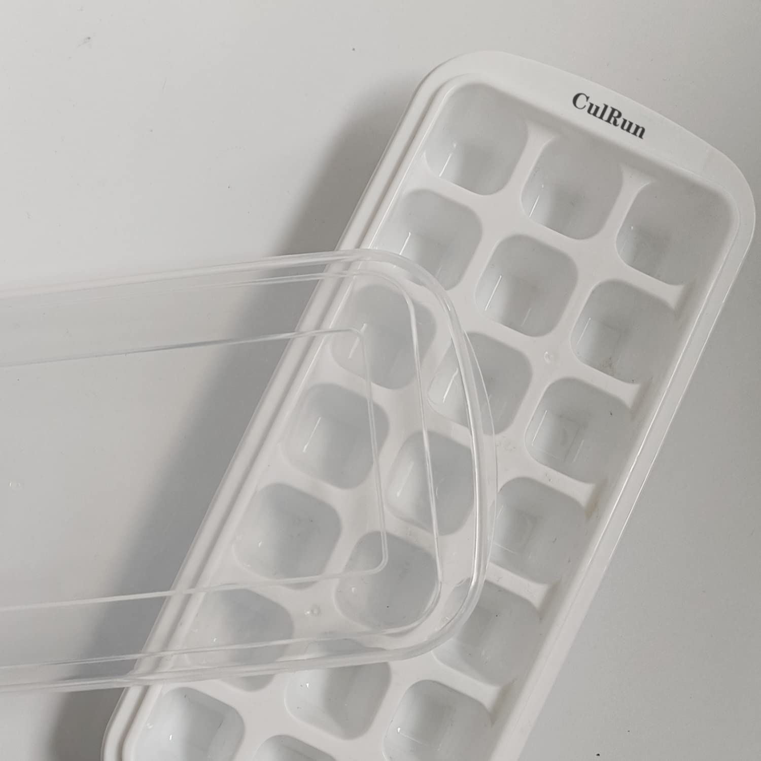 CulRun- Ice cube molds for refrigerators, Easy-Release Silicone & Flexible 21-Ice Cube Trays with Spill-Resistant Removable Lid
