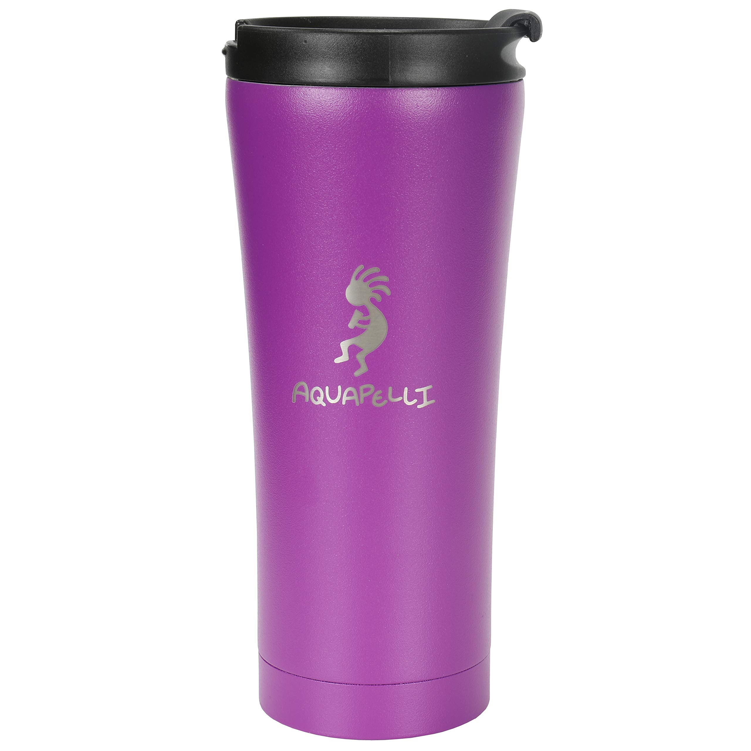Aquapelli Vacuum Insulated Travel Coffee Mug, 16 ounces, Grape Purple