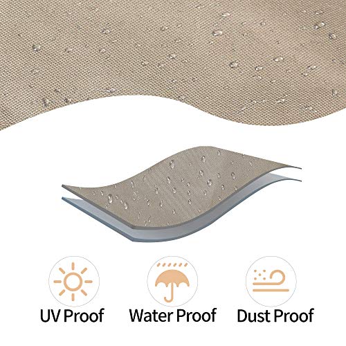 BALI OUTDOORS 23 Inch Round Fire Pit Cover, Column Cover Waterproof Heavy Duty Weather Resistant PVC Oxford Fabric Cover, Brown