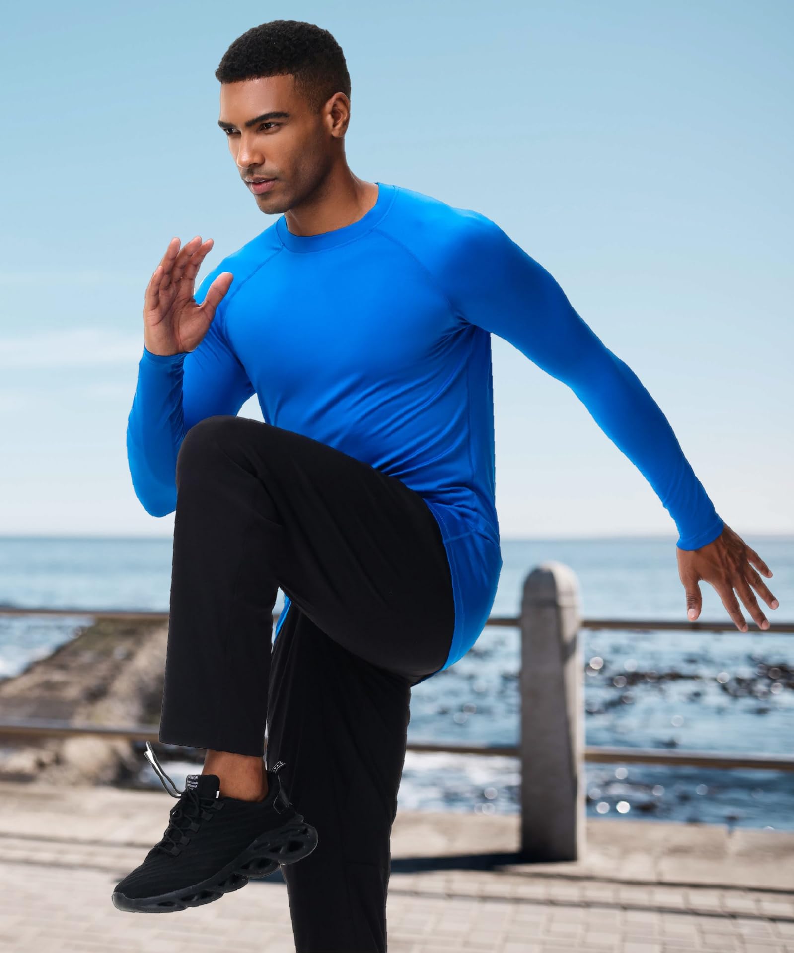 ADOREISM Men's Long Sleeve Thermal Underwear Tops Moisture Wicking Base Layer Thermal Slim Fit Athletic Shirts for Men (Maroon, M)