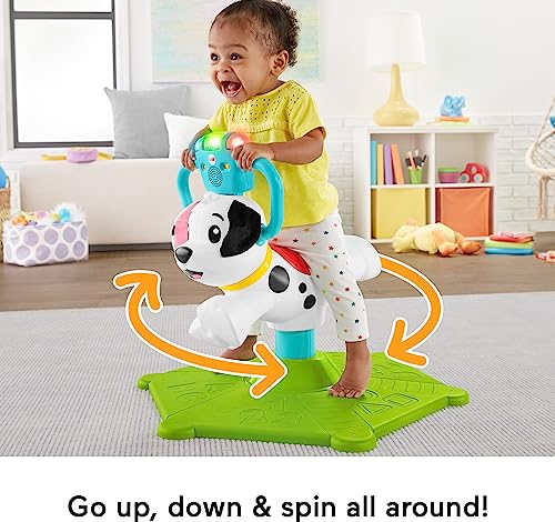 Fisher-Price Toddler Ride-On Learning Toy, Bounce and Spin Puppy Stationary Musical Bouncer for Babies and Toddlers Ages 12+ Months (Amazon Exclusive)