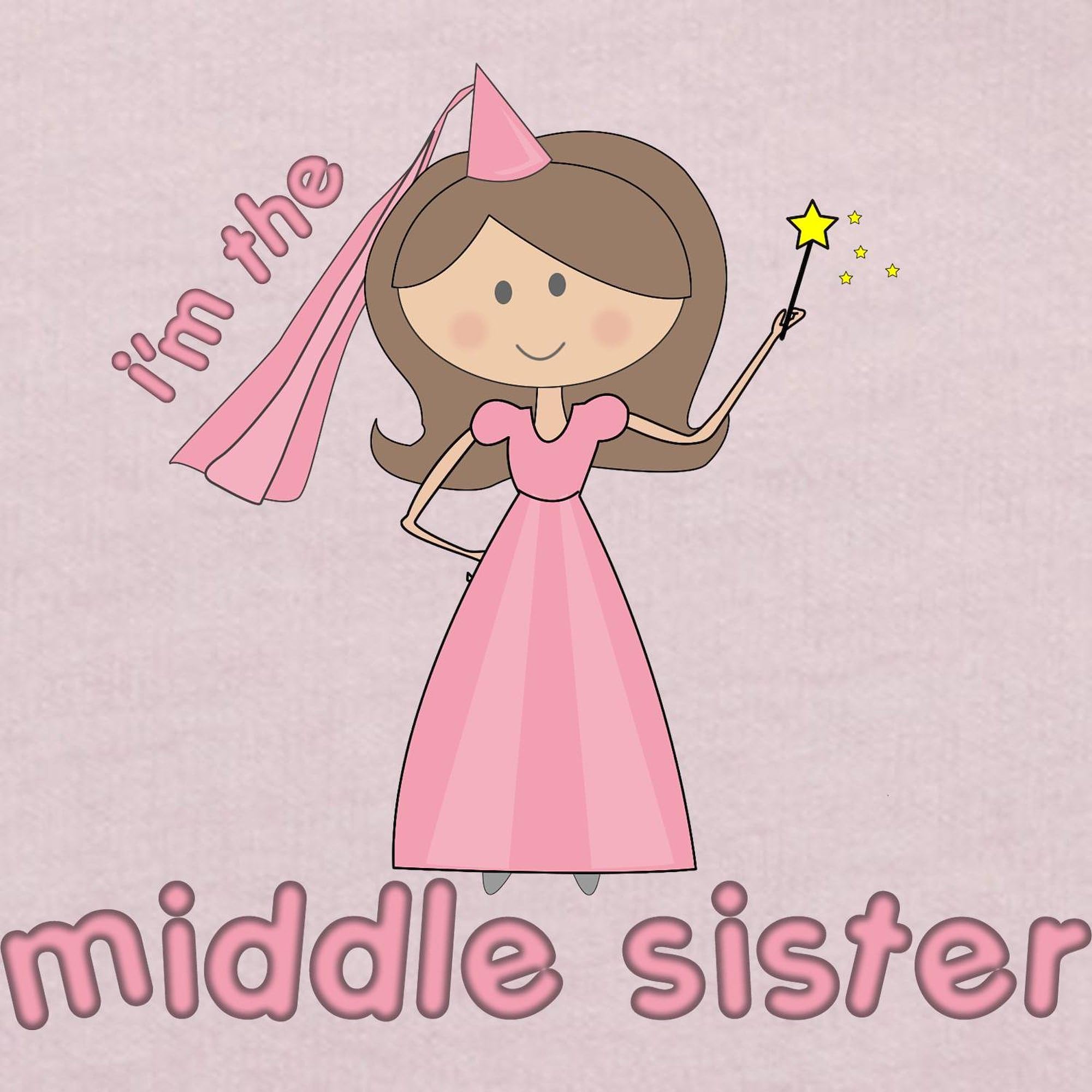 CafePress I'm The Middle Sister Toddler T Shirt Toddler Graphic Tee, 100% Cotton Pink
