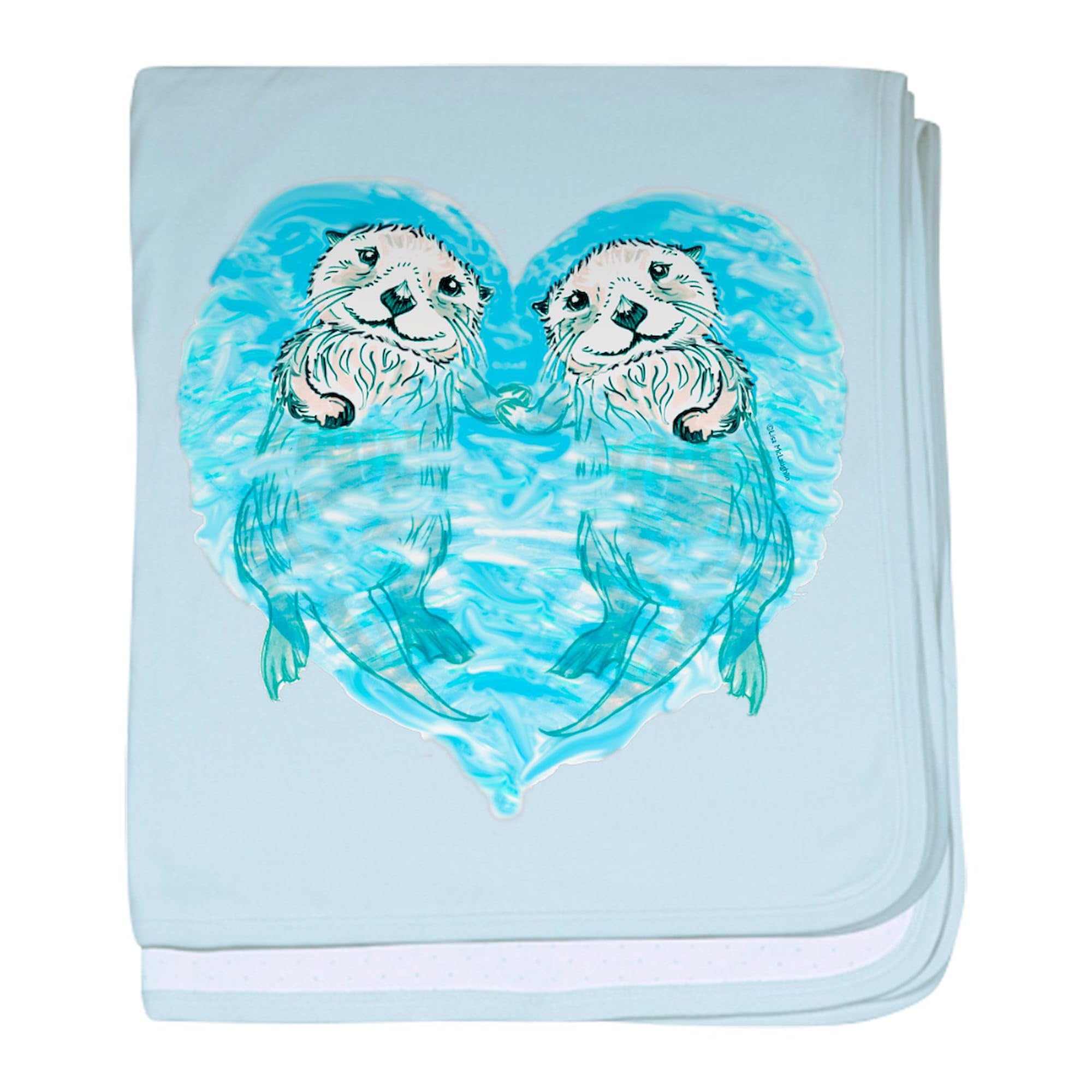 CafePress Sea Otters Holding Hands Baby Blanket, Super Soft Newborn Swaddle