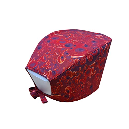 A Striking and Fashion-Forward Headwear with a Bold Skull Design and Red Platelet Accents