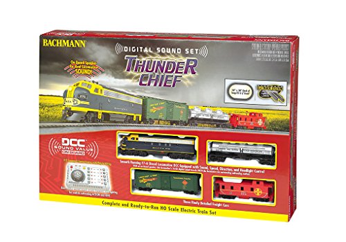 Bachmann Trains - Thunder Chief DCC Sound Value Ready To Run Electric Train Set - HO Scale Black 0.5 Liters