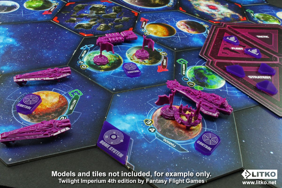 Command & Control Token Set | Compatible with Twilight Imperium 4th Edition | Set of 33 (Purple)