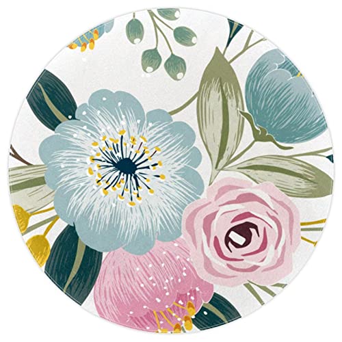 Area Rugs for Bedroom, Luxurious Soft and Thick Non-Slip Carpet for Baby Room, Nursery Modern Decor Rug, Modern Pastorable Flower Spring Floral