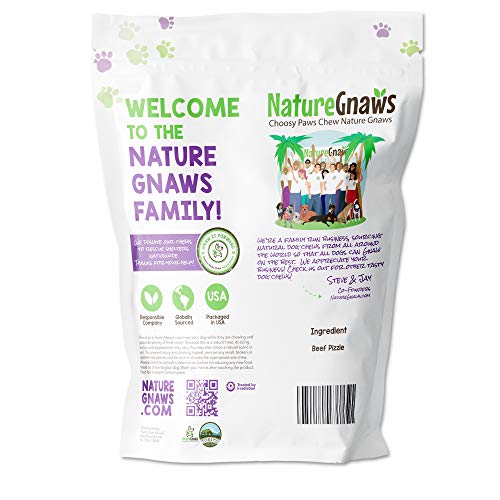 Nature Gnaws Bully Sticks for Large Dogs - Premium Natural Beef Dental Bones - Thick Long Lasting Dog Chew Treats for Aggressive Chewers - Rawhide Free