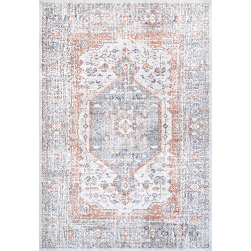 nuLOOM Jacquie Vintage Floral Area Rug, 4' x 6', Silver