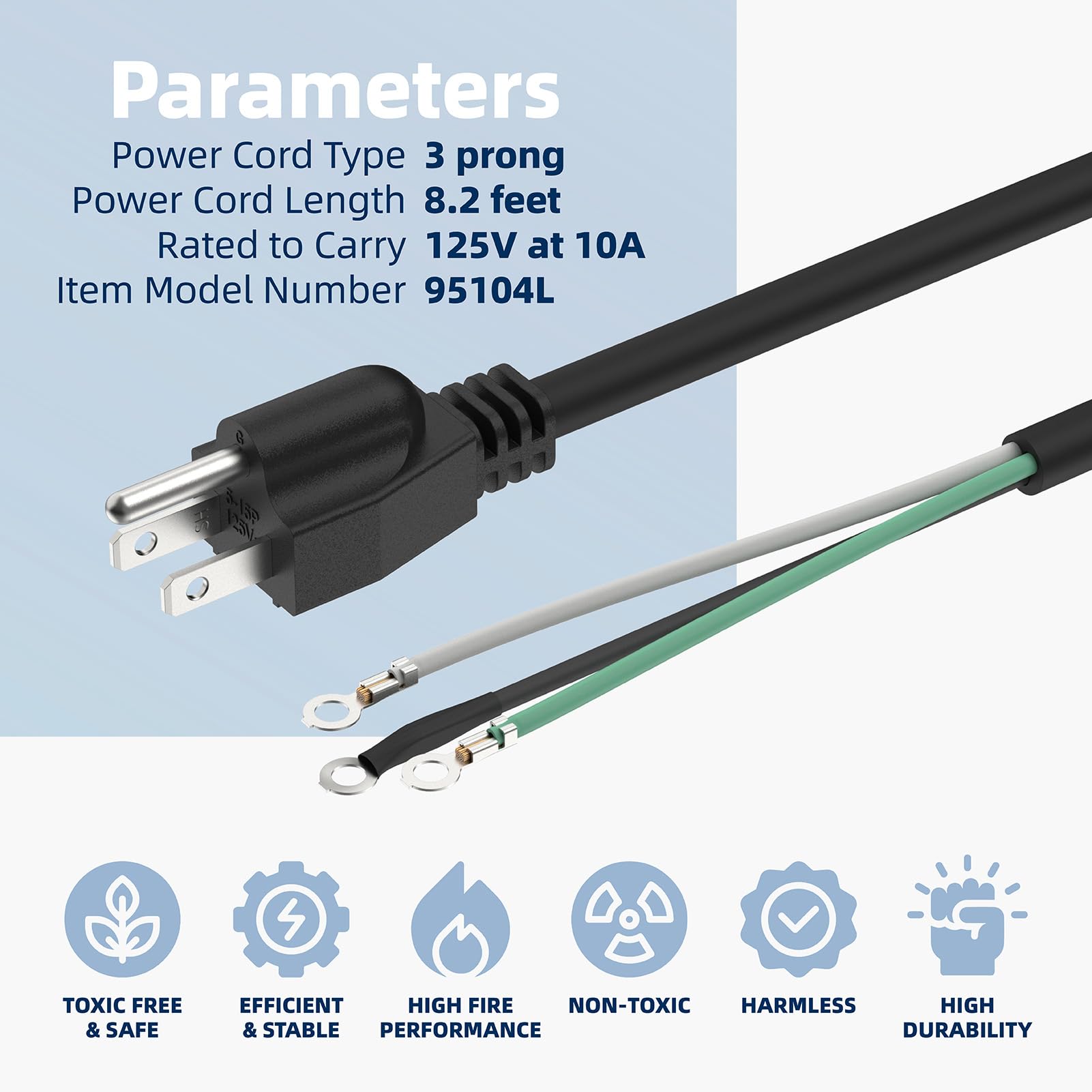 95104L Replacement Cord Compatible with SKILSAW Worm Drive Saw SPT77WM SPT78W Circular Saw Power Cord Parts,Heavy Gauge for SKIL SAW Power Tool Replacement Assembly Accessories