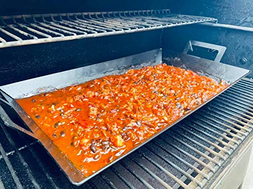 BBQ Hack Skillet Hack,Nonstick Carbon Steel Skillet,Stovetop,Oven,Grill, and Campfire Griddle, Stir Fry,Meats,Breakfast and More,The Perfect Camping Cookware Tool (12" Deep X 21" Wide Skillet Hack)