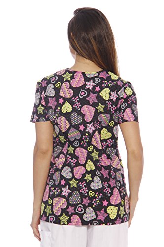 Dreamcrest 217V-9-M Women's Scrub Tops Holiday Scrubs Nursing Scrubs