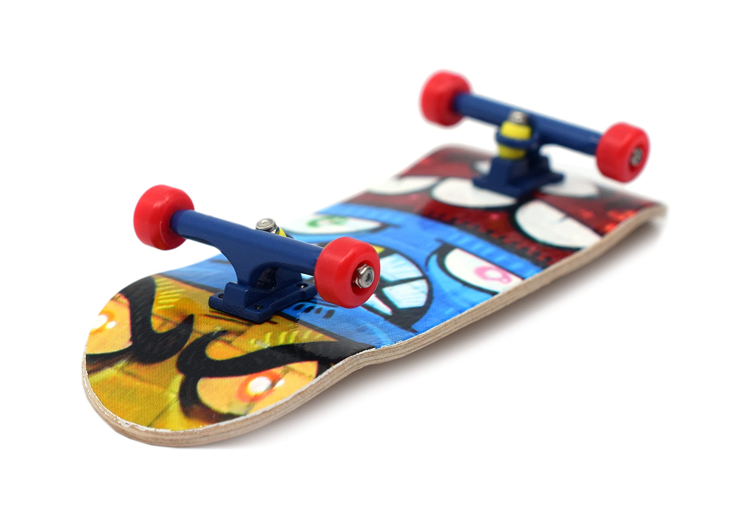 Teak Tuning 34mm Pro Fingerboard Heat Transfer Graphic Complete - Fully Assembled with Pro Level Parts - Pro Shaped Wood Deck (34x97mm), UltraSpin Wheels, Prodigy Trucks - Stack 'Em Monsters