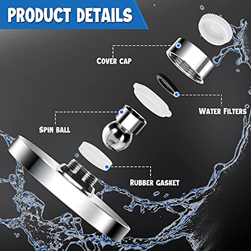 BANSA ROSE Shower Head, High Pressure Shower Heads Chrome Plated Exterior with Adjustable Ball Joint Rain Shower Head for Bathroom Luxury Shower-6 Inch(2.5 GPM)