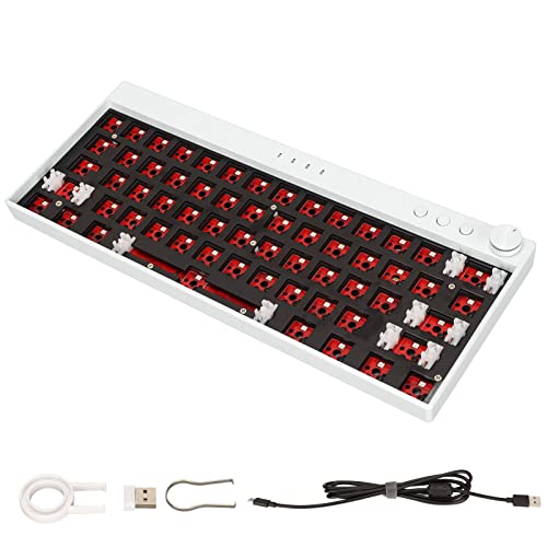 61 Keys Mechanical Keyboard DIY Kit, RGB Backlight Mechanical Keyboard Kit with Switch Hot Swap, Custom Mechanical Gaming Keyboard Kit for Home, Office(White)