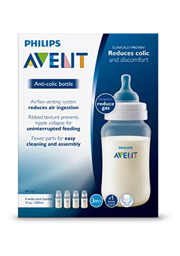 Philips Avent Anti-Colic Baby Bottle 11oz, 4pk, SCF406/44