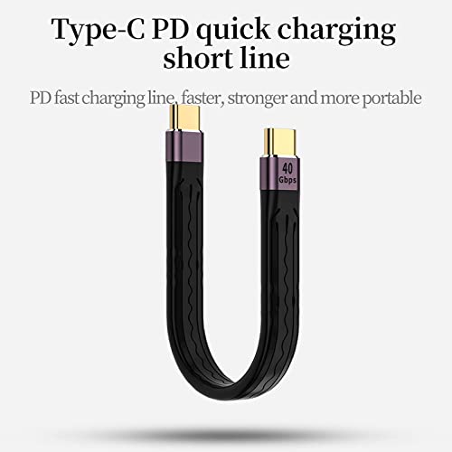 APEXSUN Short USB C Cable,USB C to C 0.4 Ft Flexible Cable Support Thunderbolt 4/3,USB4, PD 100W Quick Charge,8K Video,40Gbps Data Transfer for External SSD, EGPU, Docking,MacBook,Phone,PowerBank