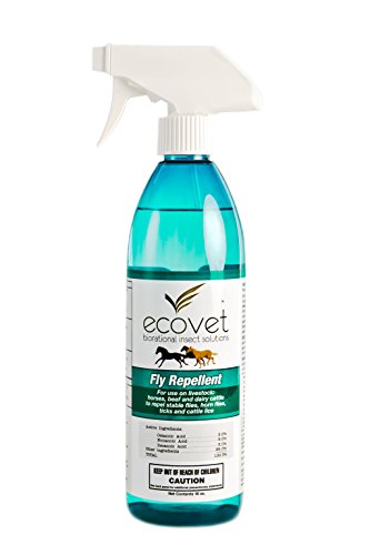 ECOVET Horse Fly Spray Repellent/Insecticide (Made with Food Grade Fatty acids), 18 oz