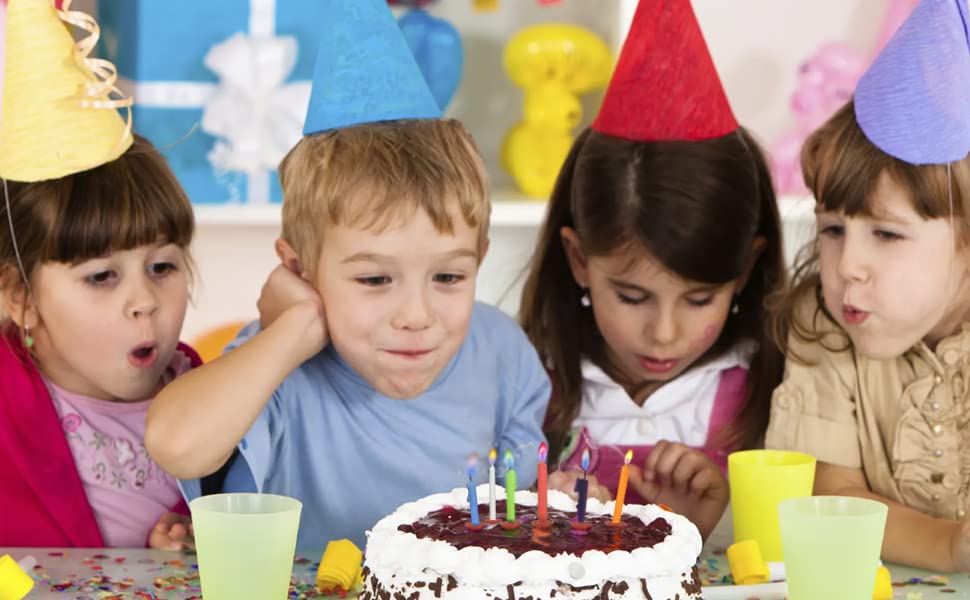 Angel Flames Birthday Candles with Cold Color Flames Happy Birthday Candles for Boys (Blue and Green Flames, 12 per Box, Holders Included)