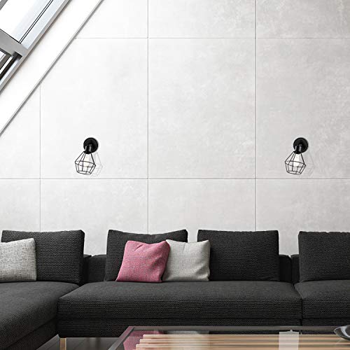 Globe Electric 65291 1-Light Plug-in or Hardwire Industrial Cage Wall Sconce, Matte Black Finish, On/Off Rotary Switch, 6ft Clear Cord, Wall Lights for Bedroom Plug in, Kitchen Sconces Wall Lighting