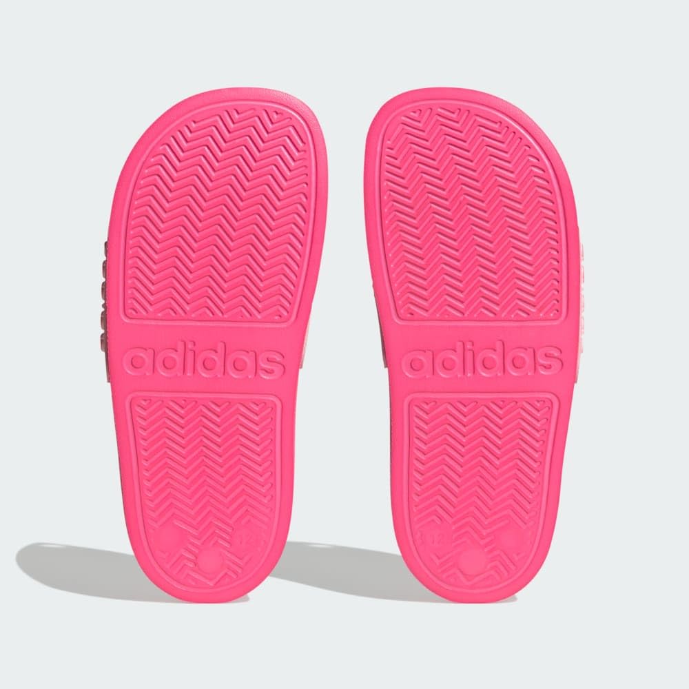 adidas Adilette Shower Slide Sandal, Clear Pink/White/Lucid Pink, 2 US Unisex Little Kid